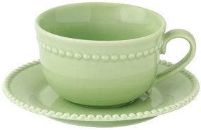 Easy Life Porcelánový šálek a podšálek Tiffany Green-250ml