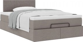 Osmanský rám postele s matrací taupe 120x190cm textil 3311363
