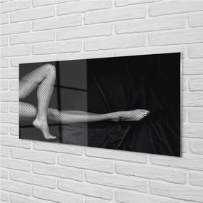akrylový obraz Černé a bílé síťované nohy 125x50 cm
