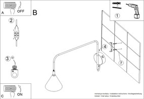 Sollux Lighting Nástěnné svítidlo NOX 1 šalvějové s vypínačem