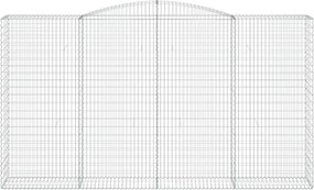 Klenuté gabionové koše 6 ks 400x50x220/240cm pozinkované železo 3147078