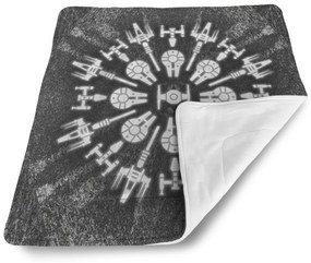 Sablio Deka pro miminko Star Wars Vesmírné lodě na šedém abstraktu - 90x120 cm