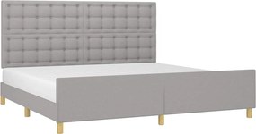 Rám postele bez matrace světle šedý 200 x 200 cm textil 3125405