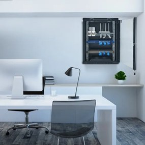15U Síťový server pro montáž na stěnu Skříňka skříně 45,7 cm Skleněný zámek dveří