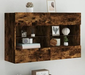 vidaXL Nástěnná TV skříňka s LED osvětlením 98,5x30x60,5 cm [837111] Barva: Černá