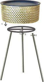Odkládací stolek Glovy 40 cm černý/zlatý