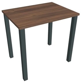 Stůl pracovní rovný 80 cm hl. 60 cm - Hobis Uni UE 800 Dekor stolové desky: ořech, Barva nohou: černá