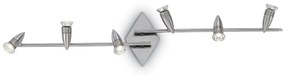 Bodové stropní a nástěnné svítidlo Ideal Lux Alfa PL6 nickel 006338 stříbrné 106,5cm