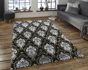 BE Koberec Elite 23282 BLACK GOLD - černý obdélníkový Rozměr: 60x100 cm
