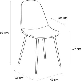 Jídelní set Telti 4+1, bílá / šedá