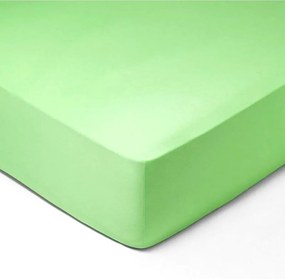 DekorTextil Jersey napínací prostěradlo světle zelené ROZMĚR: (š/d/v) 100 x 200 x 20 cm