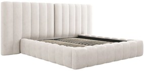 OnaDnes -20% Béžová čalouněná dvoulůžková postel MICADONI Kelp 180 x 200 cm