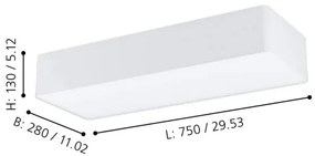 Eglo 99298 - Stropní svítidlo POSADERRA 3xE27/28W/230V