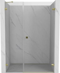 Mexen Lunar-B, pravé otočné sprchové dveře 140 cm, čiré sklo, zlatý profil, 832S-140-050-50-00-P