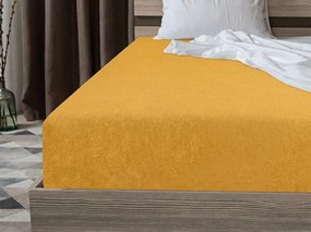 Froté prostěradlo PREMIUM žlutooranžové 200x220 cm