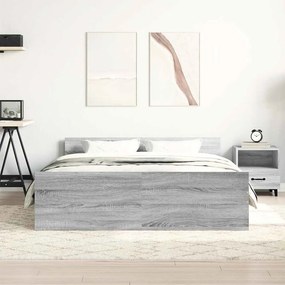 Rám postele s hlavovým a nožním čelem šedý sonoma 140 x 190 cm 3203787