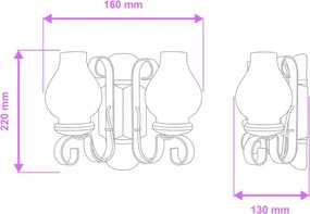 Brilagi - Nástěnné svítidlo RUSTIC 2xE14/40W/230V buk