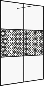 Zástěna do průchozí sprchy čiré ESG sklo 140 x 195 cm černá 151032