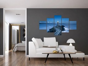 Obraz majáku a moře (125x70 cm)