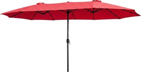 Dvojitý zahradní slunečník TILIA 460x270 cm červený