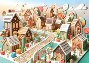 YAZZ Puzzle Země sladkostí / 1000 dílků / 68 x 48 cm