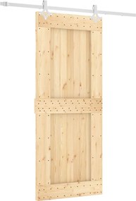 vidaXL Posuvné dveře s kováním 85 x 210 cm masivní borové dřevo [3203187]