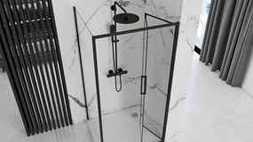 Rea Rapid Fold, sprchový kout se skládacími dveřmi 100x80cm, čiré sklo, černý profil, KPL-09904