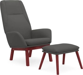Relaxační křeslo s podnožkou tmavě šedé textil 3097872