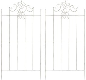 2x Mřížka na popínavé rostliny Paula - 180 x 85,5 cm - Bílá antik