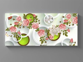 Liox 3D obraz květy růže Rozměr: 100 x 45 cm