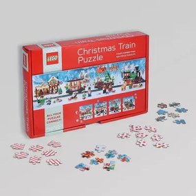 CHRONICLE BOOKS Puzzle LEGO Vánoční vlak / 4x100 dílků / od 7 let