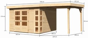 Dřevěný zahradní domek KERKO 6 s přístavkem 240 Lanitplast Šedá