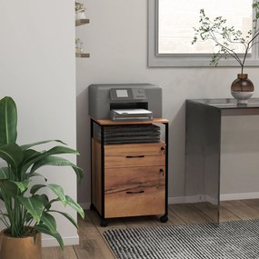Vinsetto kancelářský filingový kabinet s klíči, mobilní filingový kabinet na kolečkách, 2 zásuvky, závěsná tyč pro dokumenty velikosti A4, 44x40x66.5…