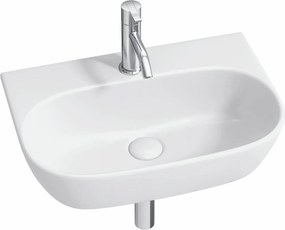 Aqualine FLANNY keramické umývátko 46 x 31 cm s otvorem pro baterii bez přepadu bílá NP396