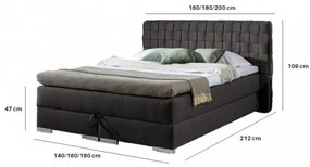 Stylová čalouněná postel ANKARA 200x200 cm Monolith 1