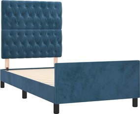Rám postele bez matrace tmavě modrý 90x200 cm samet 3125920