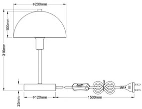 Globo 24009S - Stolní lampa ATOMA 1xE14/40W/230V
