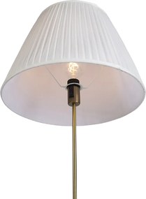 Stojací lampa bronzová s plisovaným stínítkem krémová 45 cm nastavitelná - Parte
