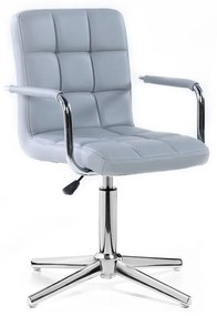 LuxuryForm DESIGN Židle VERONA na stříbrném kříži - šedá