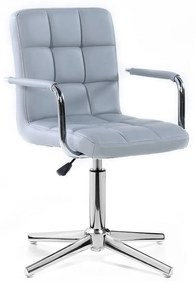 LuxuryForm Židle VERONA na stříbrném kříži - šedá