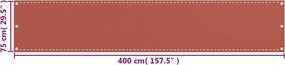 Balkonová zástěna terakota 75 x 400 cm HDPE 310945
