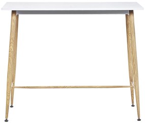 Barový stůl 90 x 50 cm  bílý a světlý CHAVES Beliani