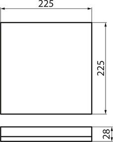 KANLUX KANLUX, AZPO stropní LED svítilna, 225x225mm, 12,3W, 3000/4000/6000K, IP54, bílá, 31530