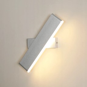 Lampa Scienna Kinkiet Led Wewnetrzny Stříbrná Nowoczesna Rectangle 9W 3000K