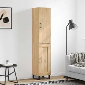 vidaXL Skříň highboard 34,5 x 34 x 180 cm kompozitní dřevo [3199129] Barva: kouřový dub