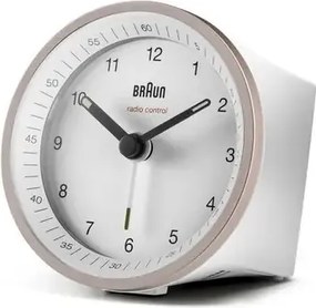 Braun BC07 růžová  bílá / Klasický budík / Analogový / DCF ( Rádiem ří