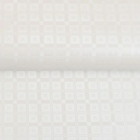 PVC ubrus Bílé vzorované kostičky PV-130 - metráž š. 140 cm