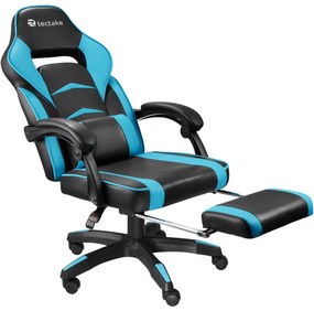 tectake 404741 herní kancelářská židle comodo s podnožkou - černá/azurová