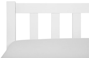 Dřevěná postel 140 x 200 cm bílá FLORAC Beliani