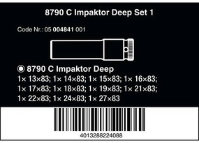 Wera 004841 Nástrčné hlavice 1/2" 13 ÷ 27 mm 8790 C Impaktor Deep Set 1 (Sada 11 dílů)